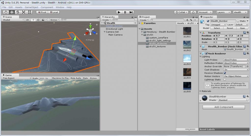 unity5でAndroidのセンサーを用いたゲーム作成 | TomoSoft