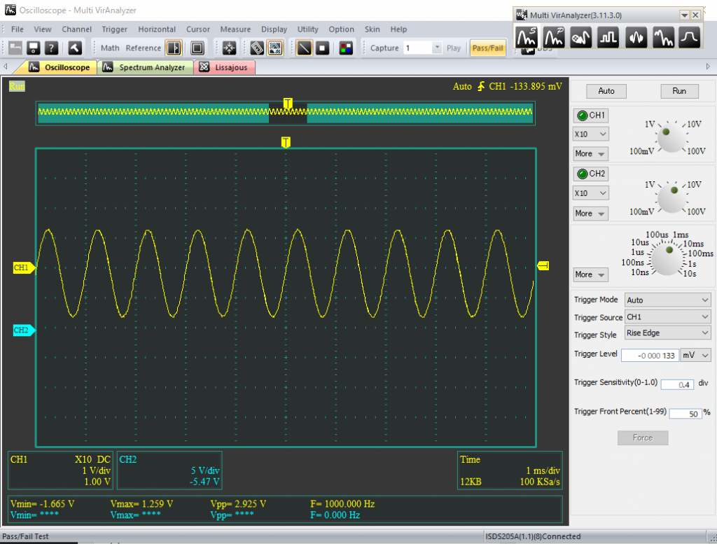 波形ソフト「WaveGene」を使ったオシロスコープ「ISDS205A」の動作確認 | TomoSoft