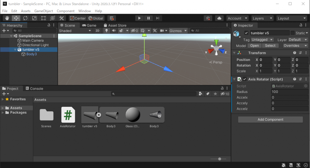 Fusion360で作成したオブジェクト「tumbler」をUnityにインポート | TomoSoft