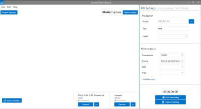SensiML Data Capture LabによるPSoC 62S2 Wi-Fi BTパイオニアキットから学習データの取得 | TomoSoft
