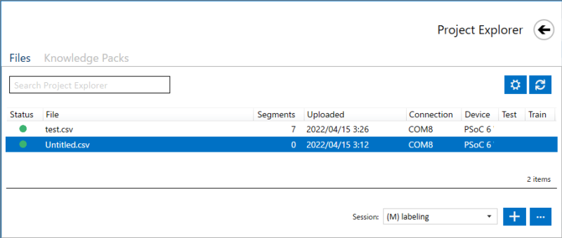 SensiML Data Capture LabによるPSoC 62S2 Wi-Fi BTパイオニアキットから学習データの取得 | TomoSoft