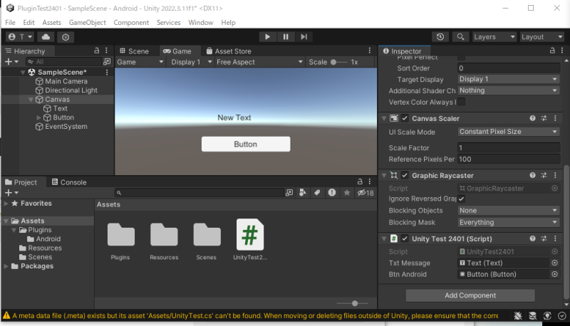 Unityで使用するAndroidのネイティブプラグインの作成(2024/01/06) – Unity編 | TomoSoft