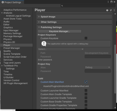 UnityでAndroidのPermission設定 | TomoSoft